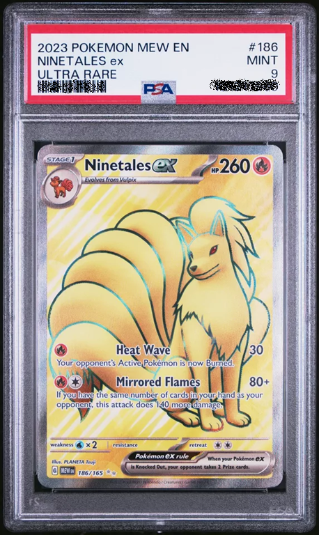 2023 Pokémon Ninetales ex 186/165 S&V 151 Ultra Rare PSA 9 MINT ...