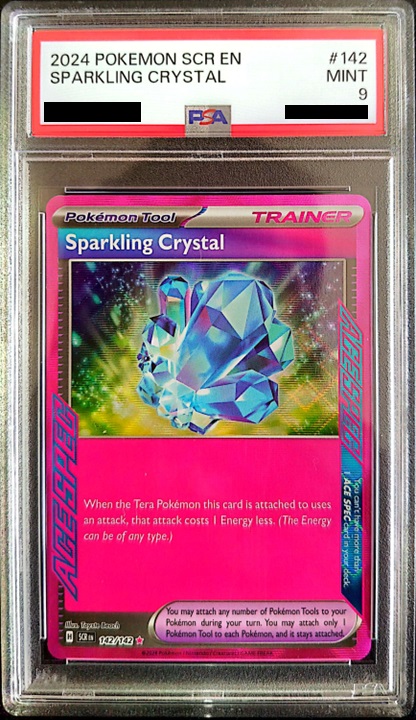 Pokemon TCG PSA 9 Sparkling Crystal 142/142 Stellar Crown Ace Spec ...